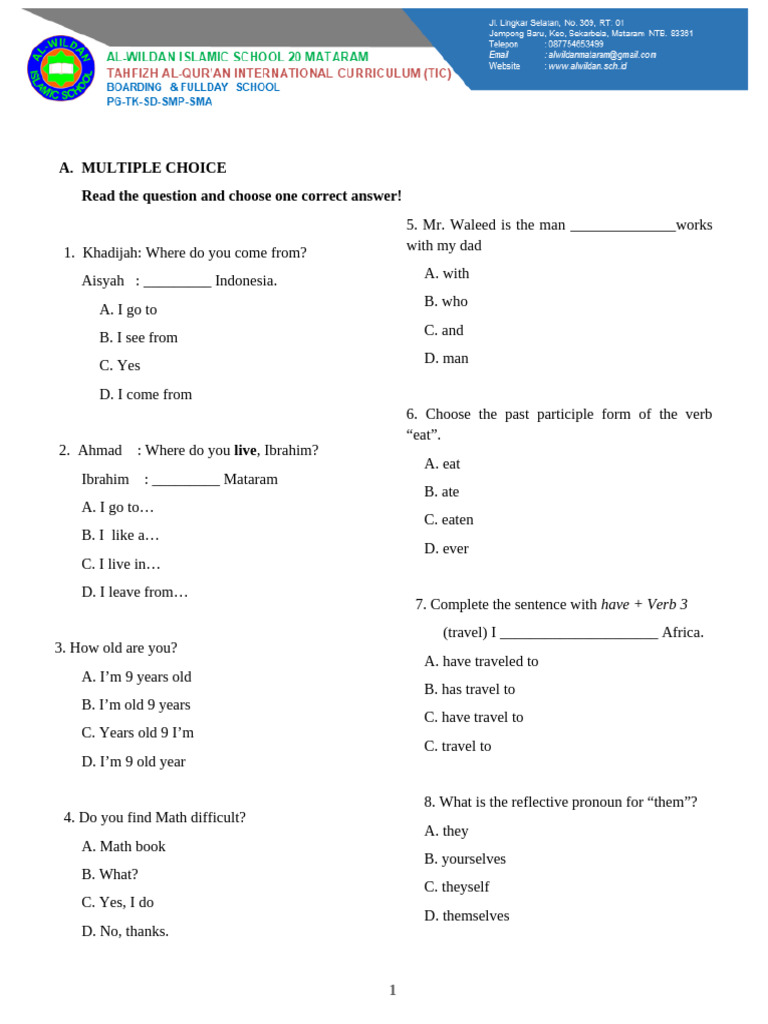 MCQ Kelas 5 | PDF | Semantic Units | Language Families