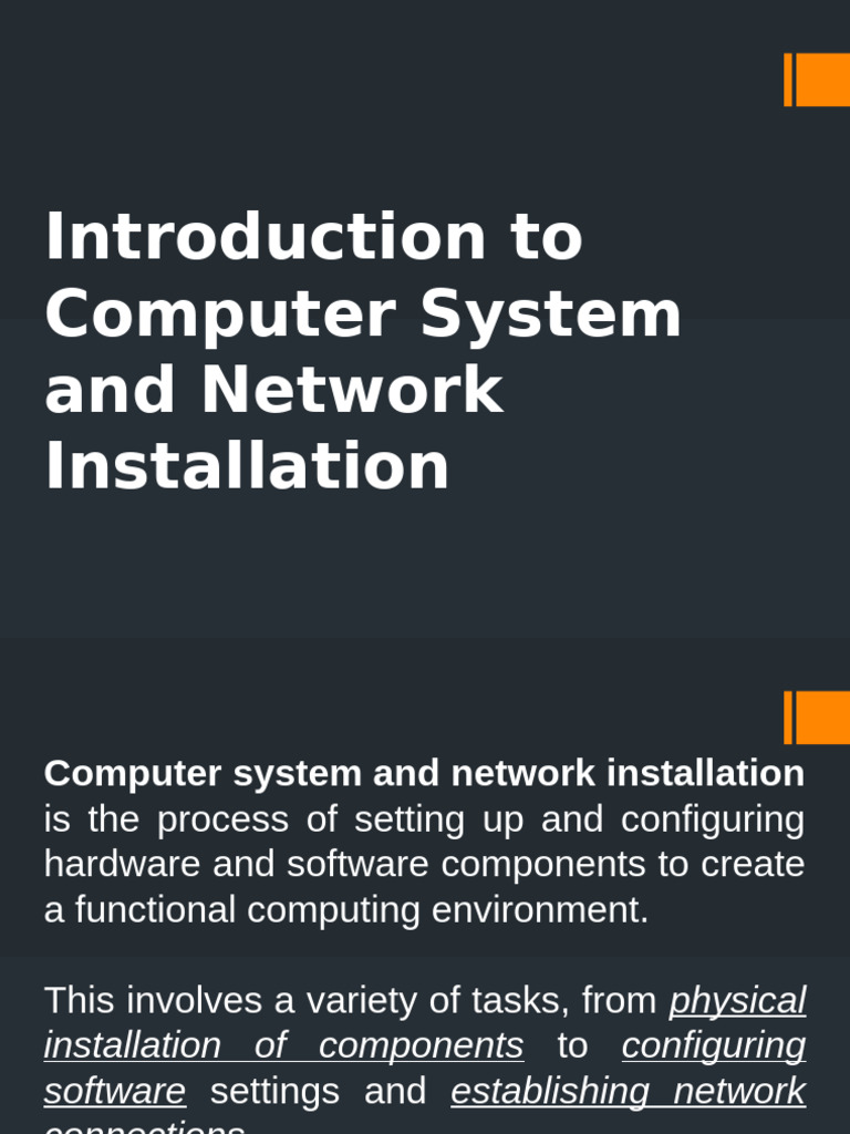 Computer System & Network Installation Guide | PDF | Computer Network | Computer Hardware