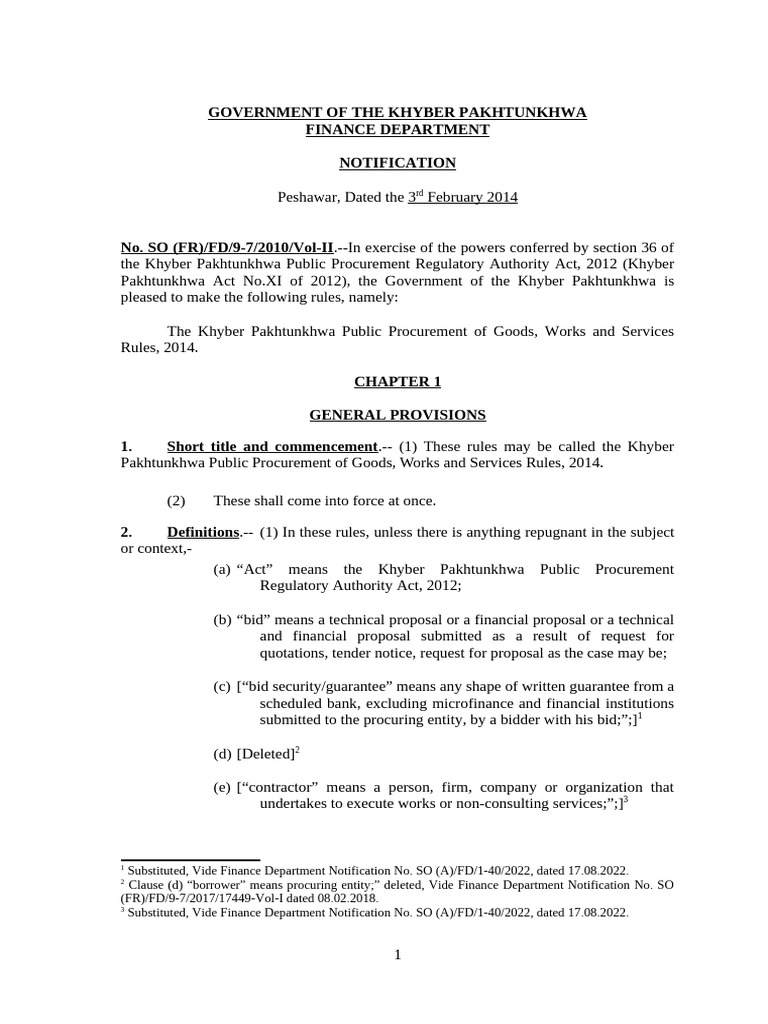 KPPRA Rules Pakistan | PDF | Procurement | Specification (Technical ...