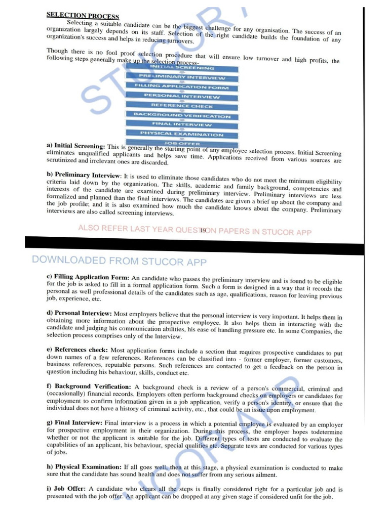 Selection Process | PDF