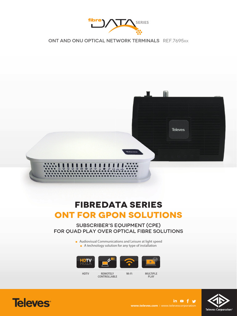 GPON ONT Solutions for Quad Play Services | PDF | Fiber To The X ...