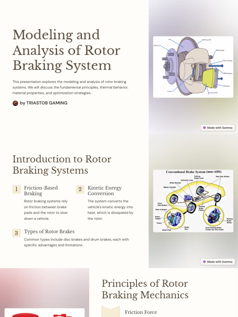 Rotor Braking System Analysis Guide | PDF | Brake | Friction