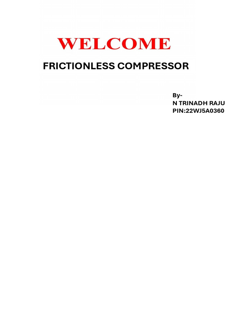 Frictionless Compressor | PDF