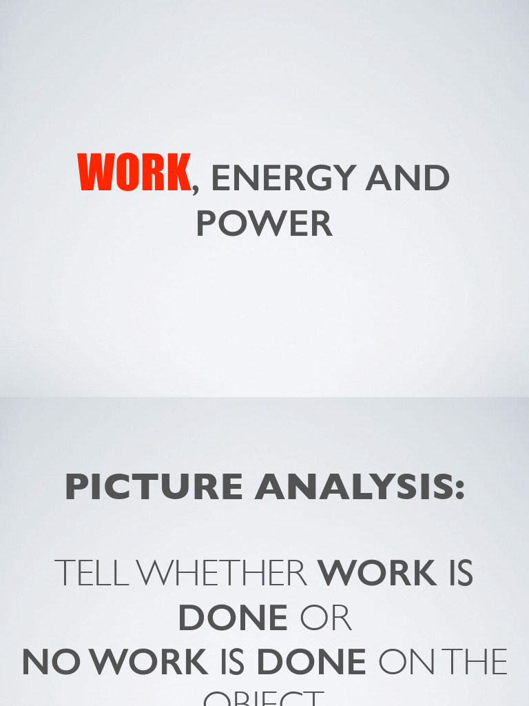 Work Energy and Power | PDF | Force | Metrology