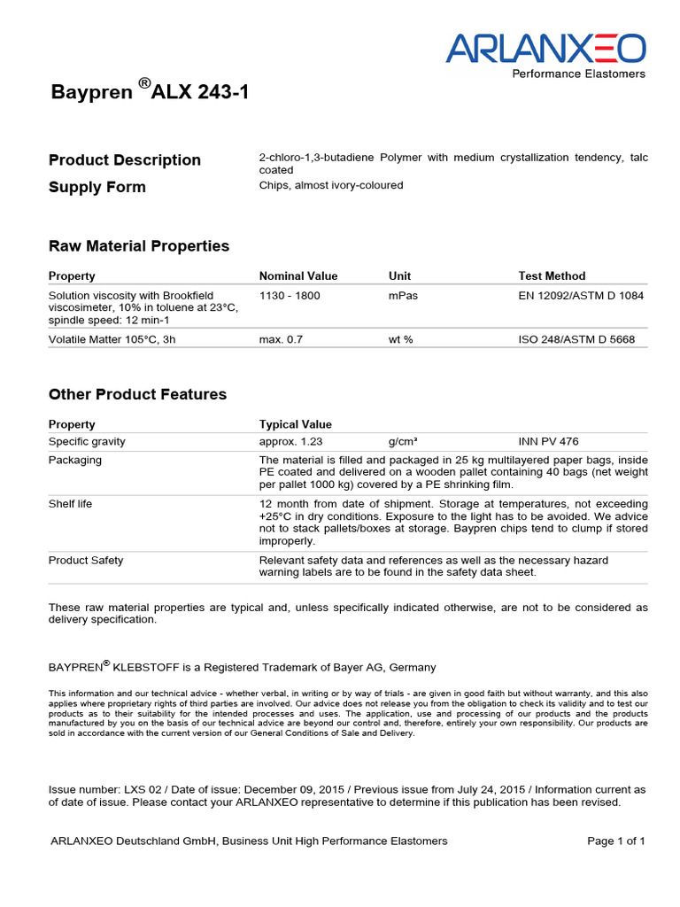 Baypren ALX 243-1 2 | PDF