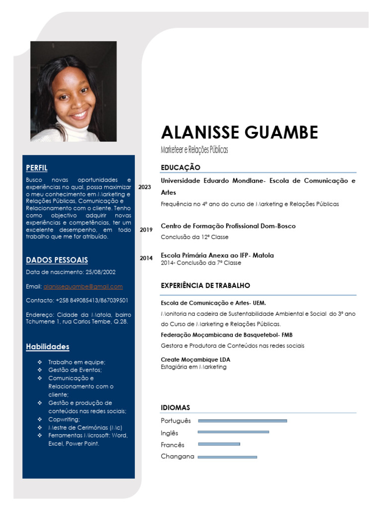 Alanisse Guambe CV (2) | PDF