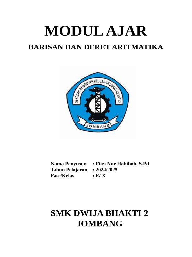 Modul Ajar Barisan Dan Deret Aritmatika | PDF