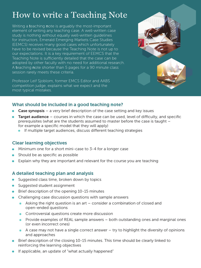 Guide to Writing Effective Teaching Notes | PDF | Learning | Human ...