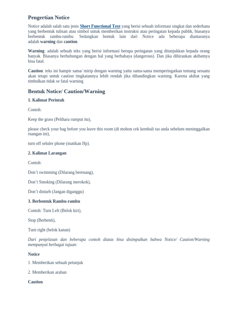 Pengertian dan Contoh Notice | PDF