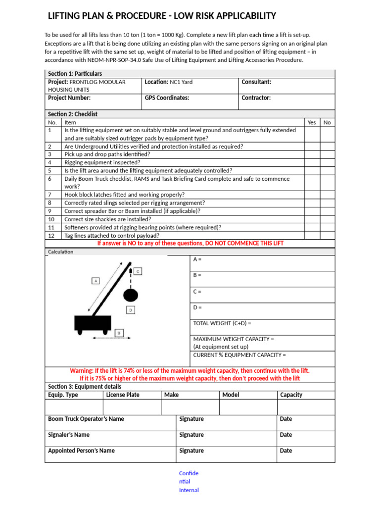 Low Risk Lifts - Blank copy V2 | PDF