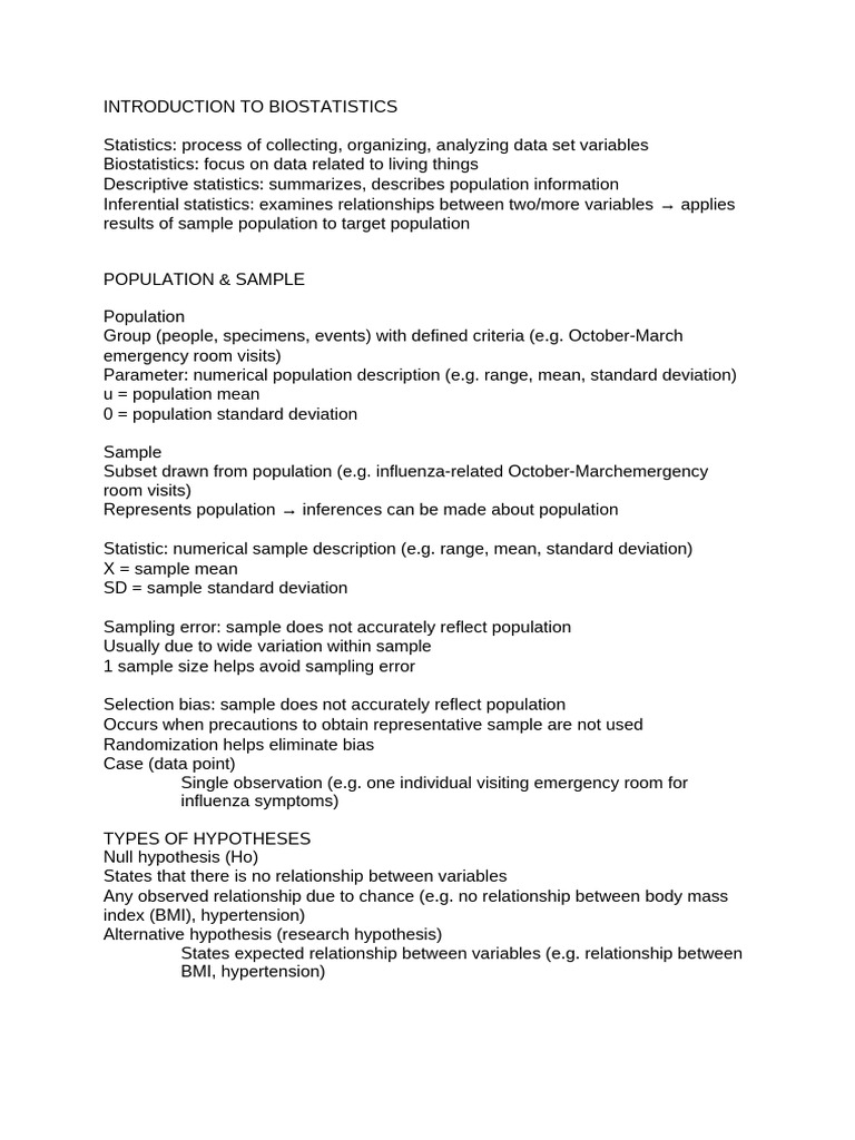 Introduction To Biostatistics | PDF