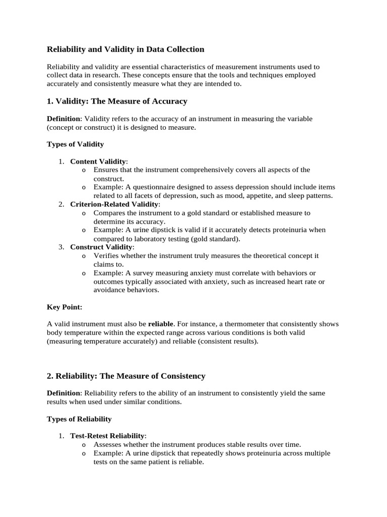 reliability | PDF | Validity (Statistics) | Psychology
