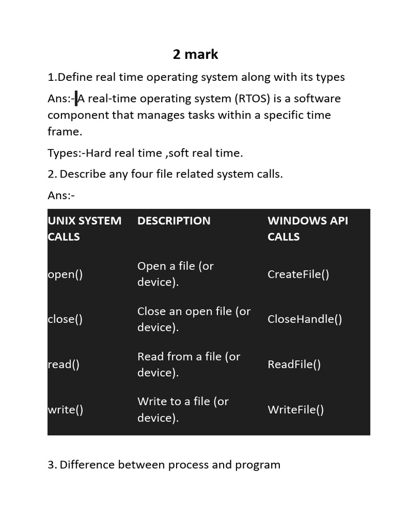 Osy 2 Mark Q | PDF