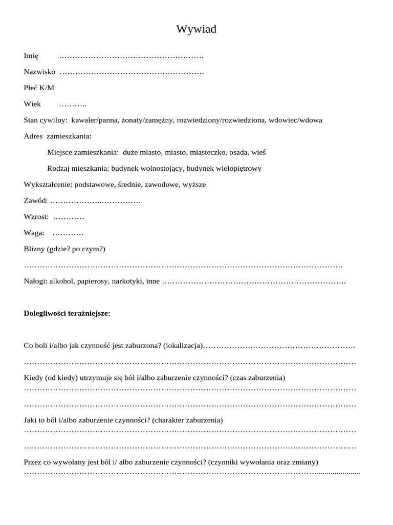 Wywiad Przykład | PDF