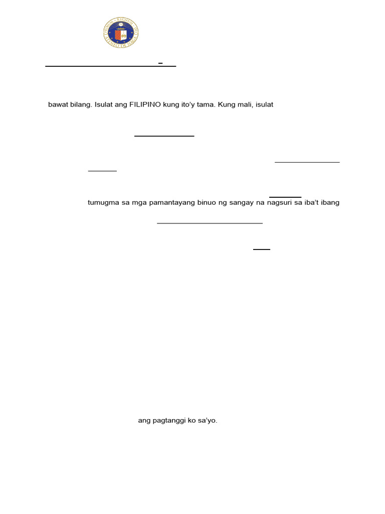 EDFI214 - Mga Talatanungan | PDF
