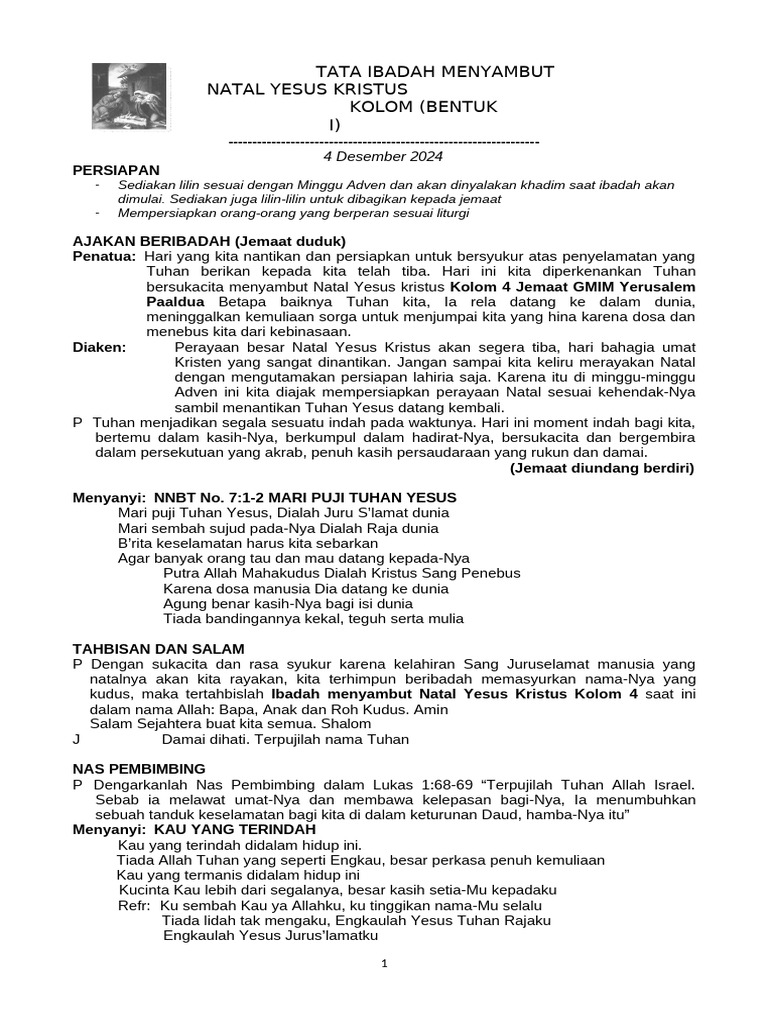 Tata Ibadah Natal Kolom 4 | PDF