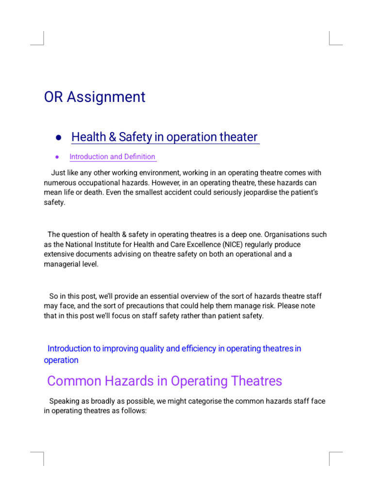 AOR | PDF | Operating Theater | Personal Protective Equipment
