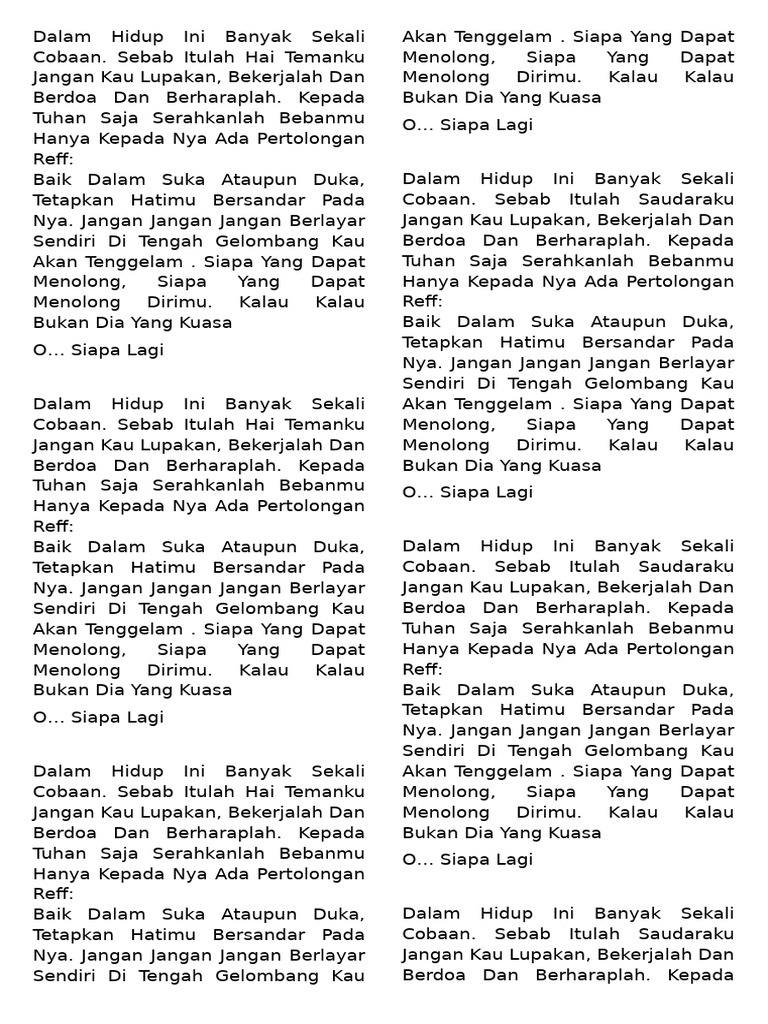 Dalam Hidup Ini Banyak Sekali Cobaan | PDF