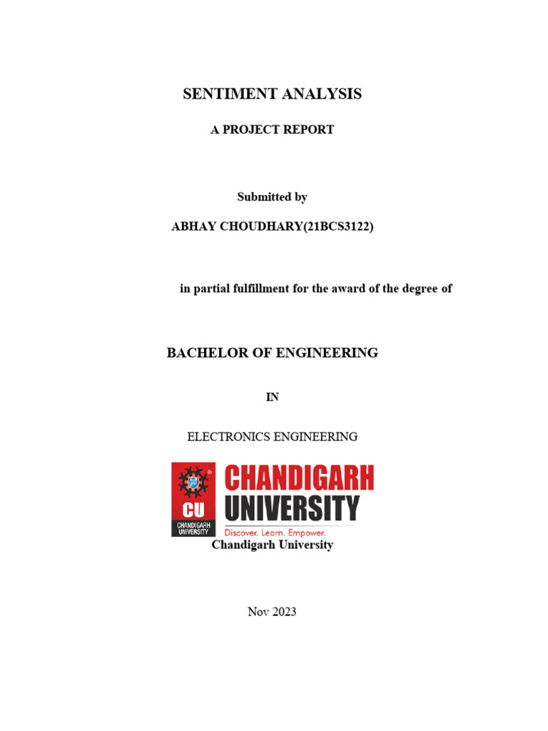 Sentiment Analysis Project Report | PDF | Machine Learning | Privacy