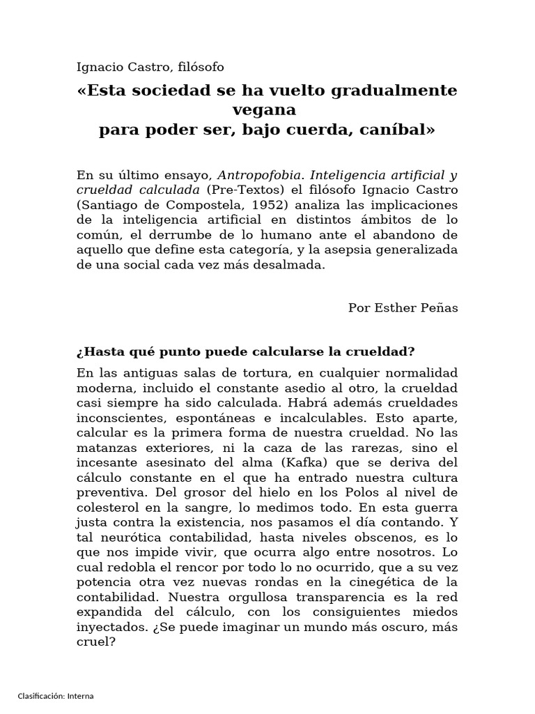 Entrevista A Ignacio Castro | PDF | Inteligencia artificial ...