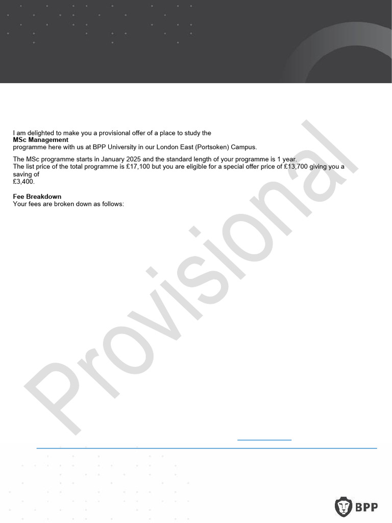 Abhishek Pre-Conditional Offer Letter | PDF | Travel Visa | Academic Degree