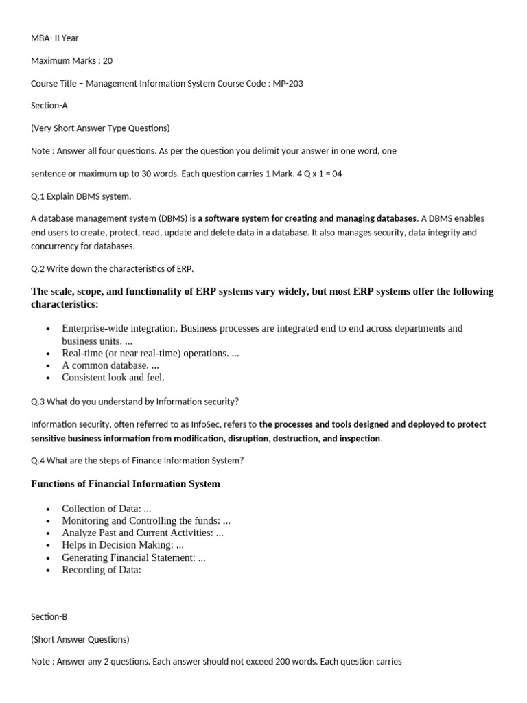 MBA-203 2024 | PDF | Databases | Computer Network