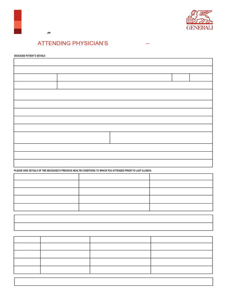 Attending Physician's Statement for Claims | PDF | Medical Diagnosis ...