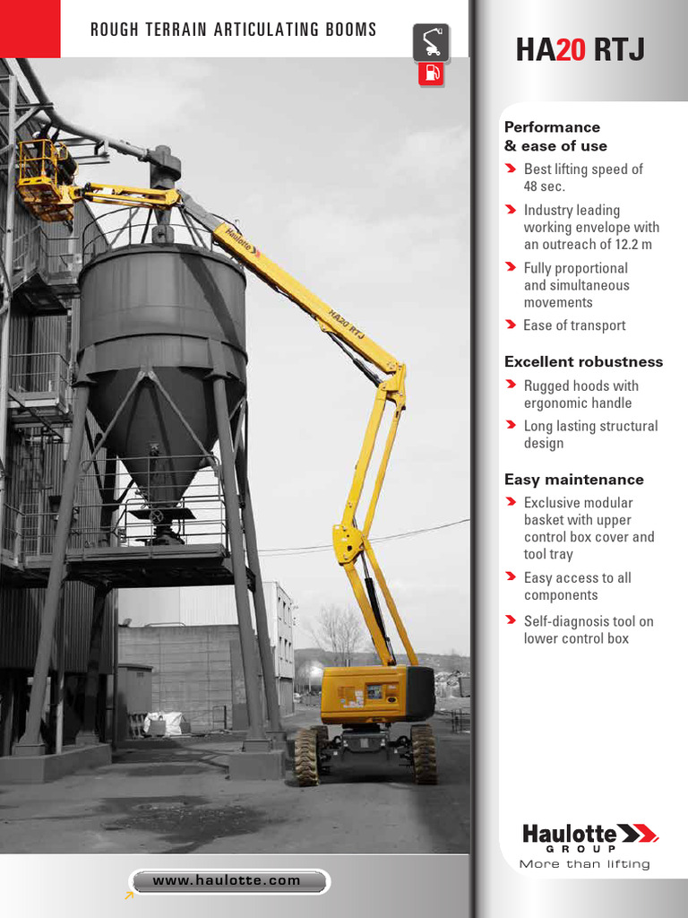 Datasheet For Articulating Haulotte-HA20-RTJ-Pro | PDF | Vehicles | Motor Vehicle