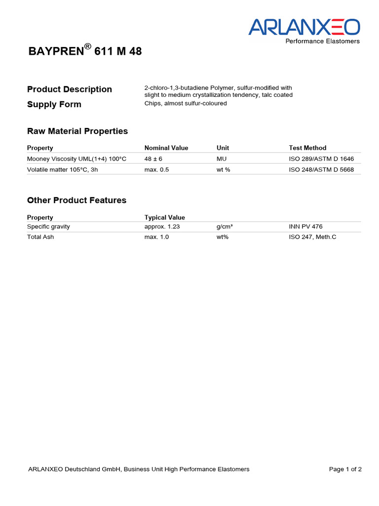 Baypren 611 M 48 10 | PDF