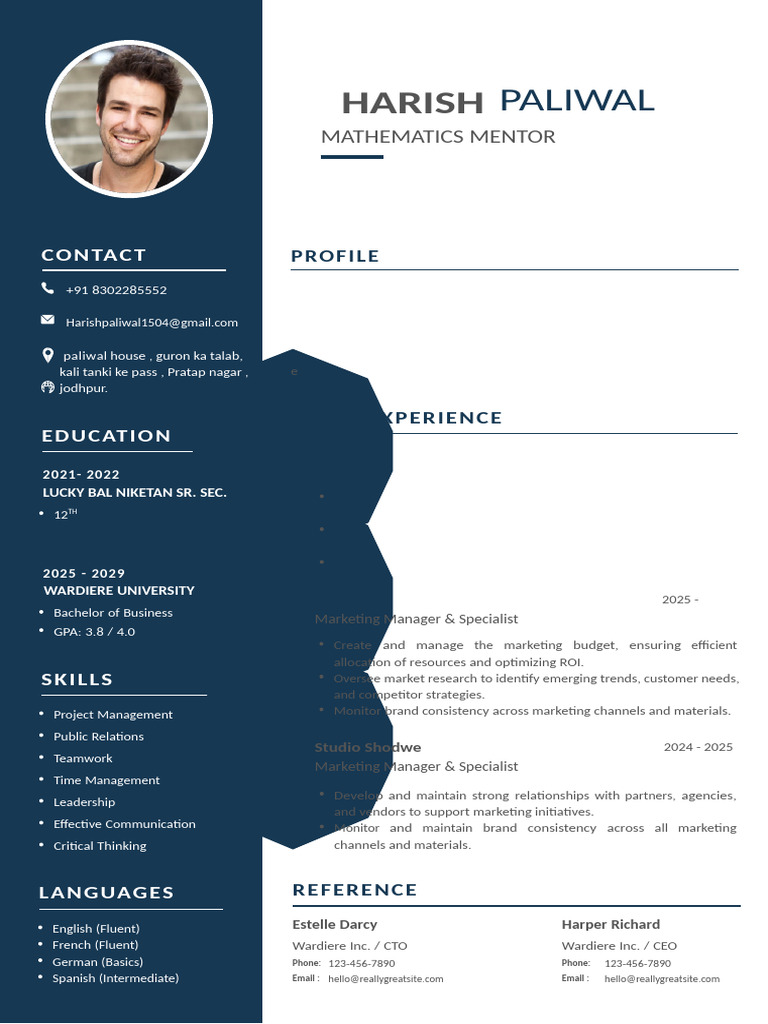 Blue Simple Professional CV Resume | PDF
