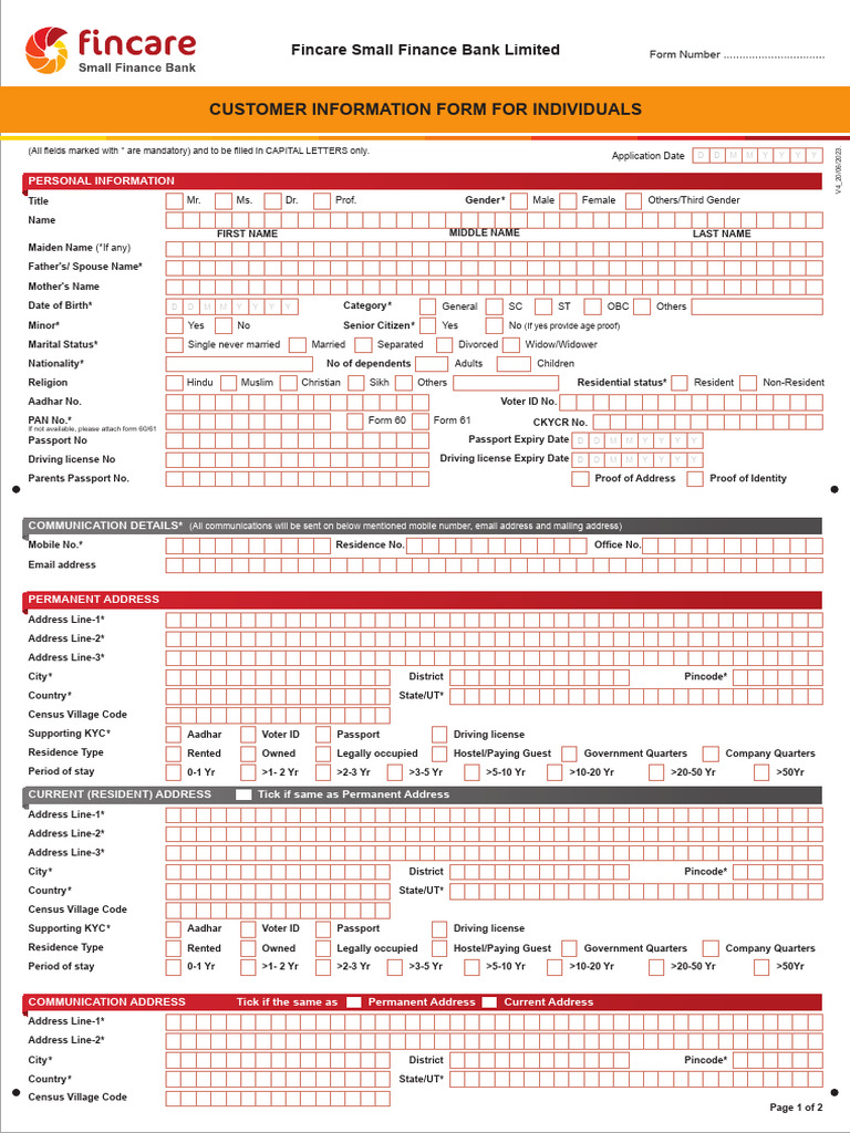 CIF-Forms-Individuals-V4_20062023 (1) | PDF | Identity Document ...