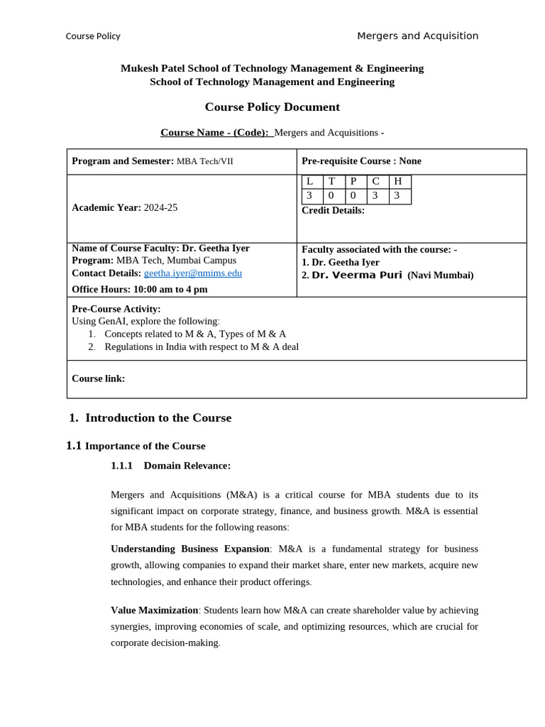 CP Doc MMA | PDF | Mergers And Acquisitions | Valuation (Finance)