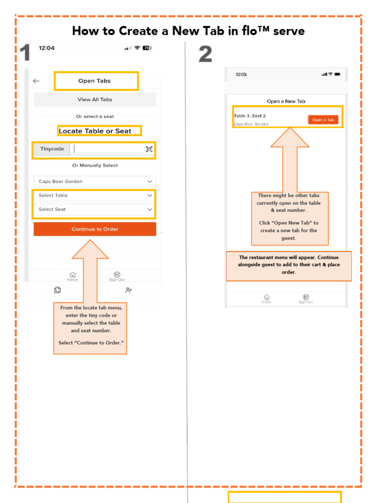 How To Create A New Tab in Flo™ Serve Ipad | PDF