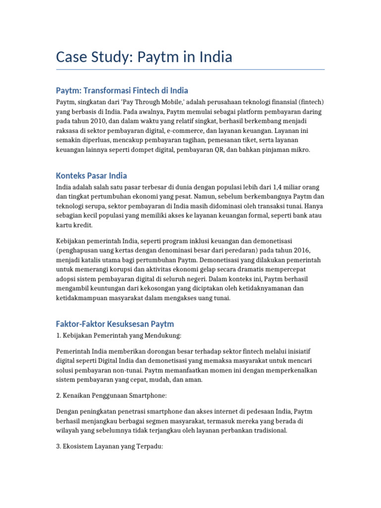 Case_Study_Paytm_in_India | PDF