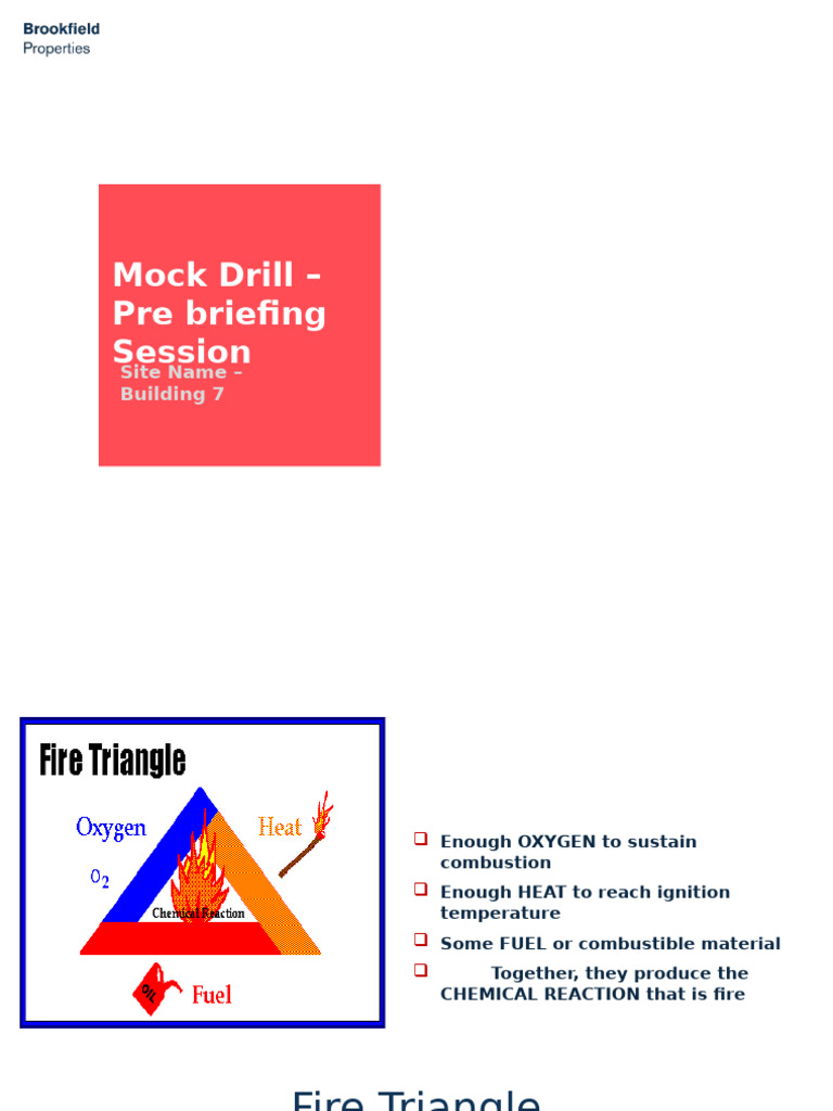 Pre Briefing Session - Mock Drill | PDF | Fires | Combustion