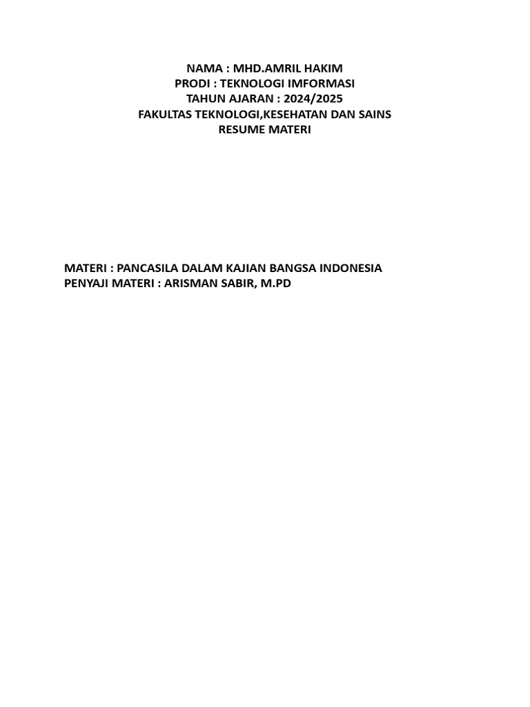 Tugas Pancasila (Mhd Amril Hamim) | PDF