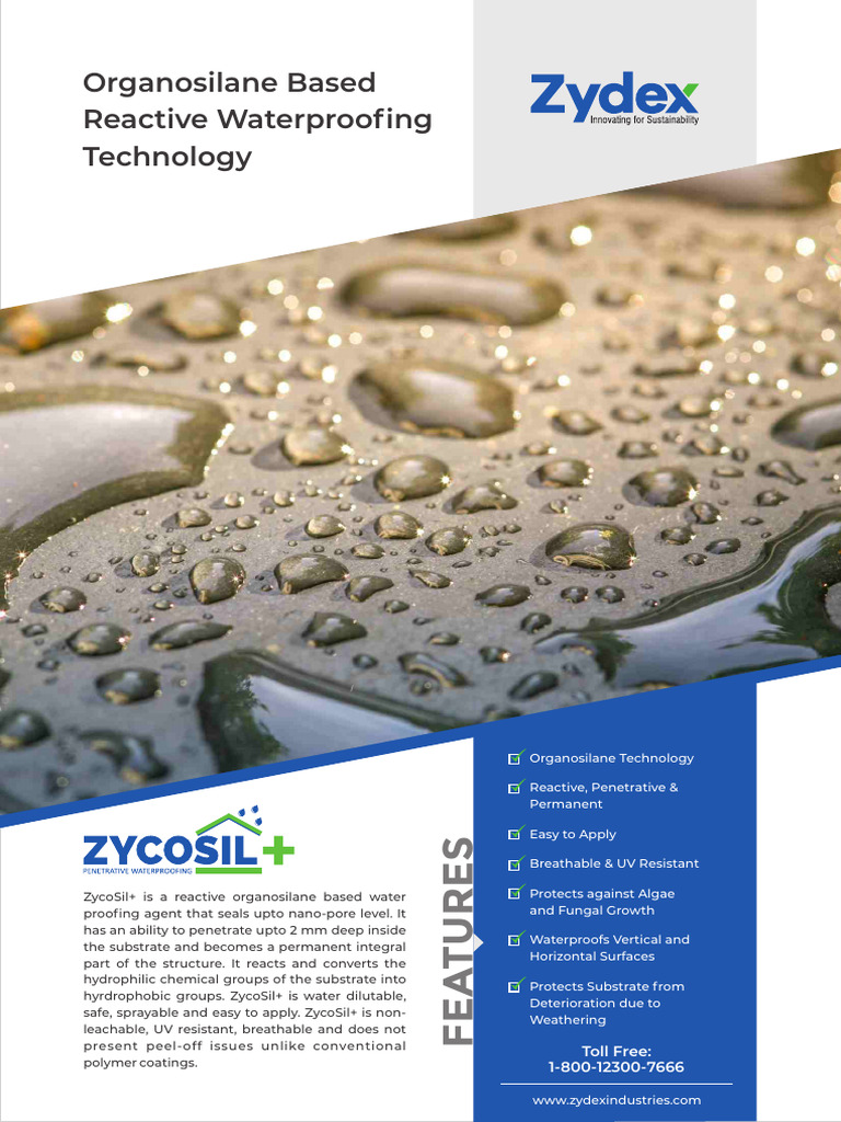 ZycoSil+: Advanced Waterproofing Solution | PDF | Hydrophobe | Chemistry