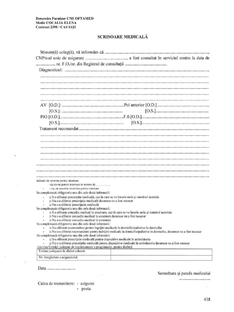 Scrisoare Medicala | PDF