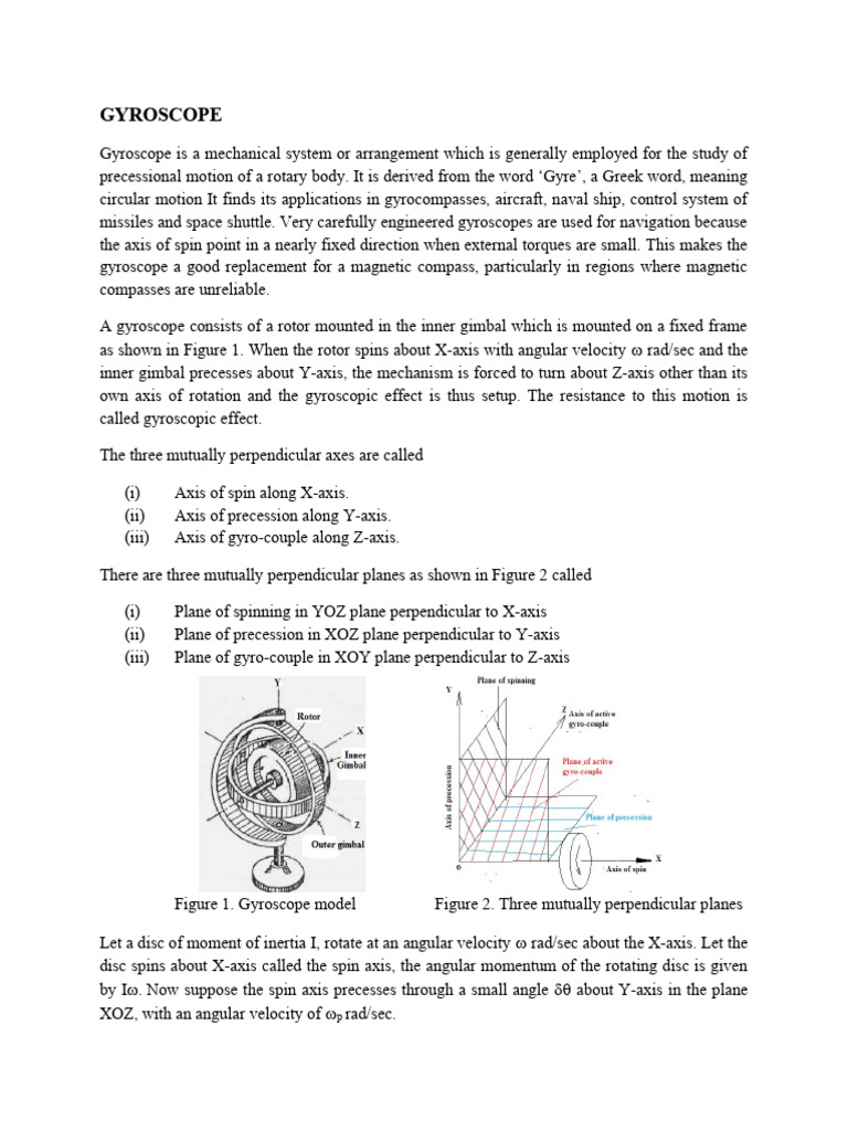 Gyroscope | PDF | Rotation | Gyroscope