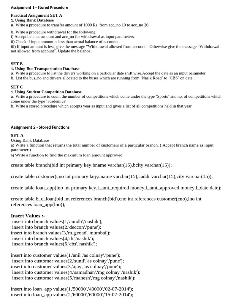 RDBMS Practical assignment solutions1 | PDF | Databases | Data Management Software