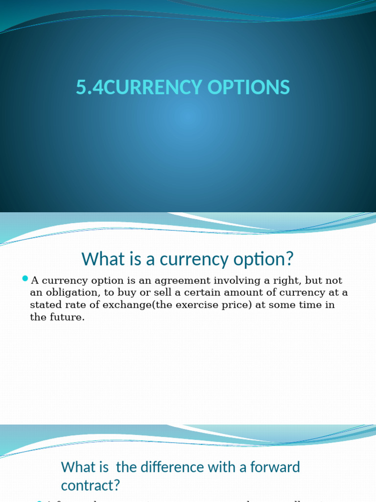 5.4 Currency Options | PDF