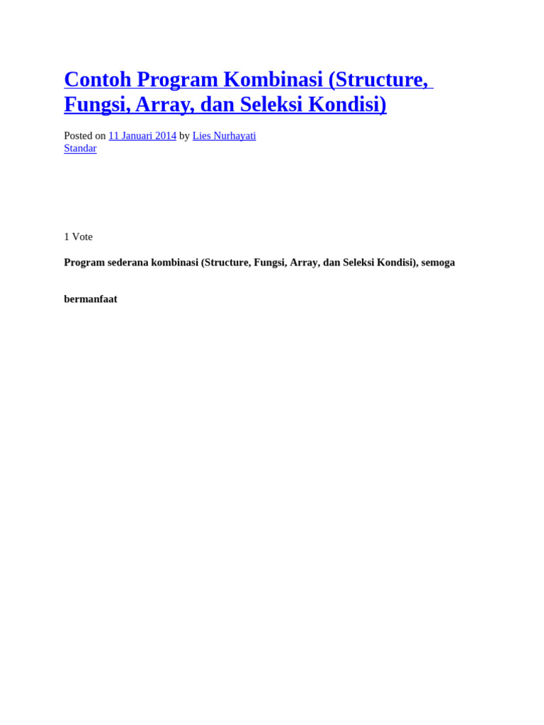 Contoh Program Kombinasi | PDF | Computer Programming | Software ...