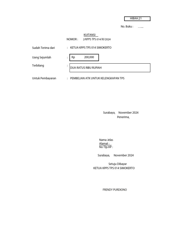 Kuitansi Atk | PDF