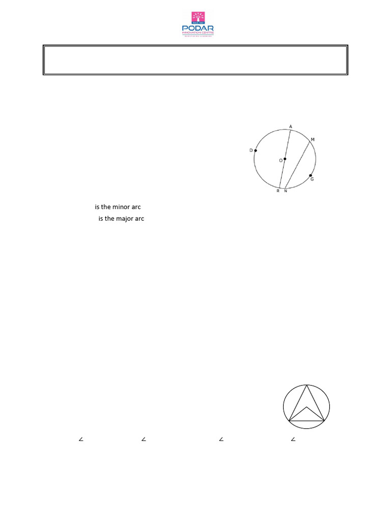 CBSE Grade 9 Circles | PDF | Circle | Perpendicular