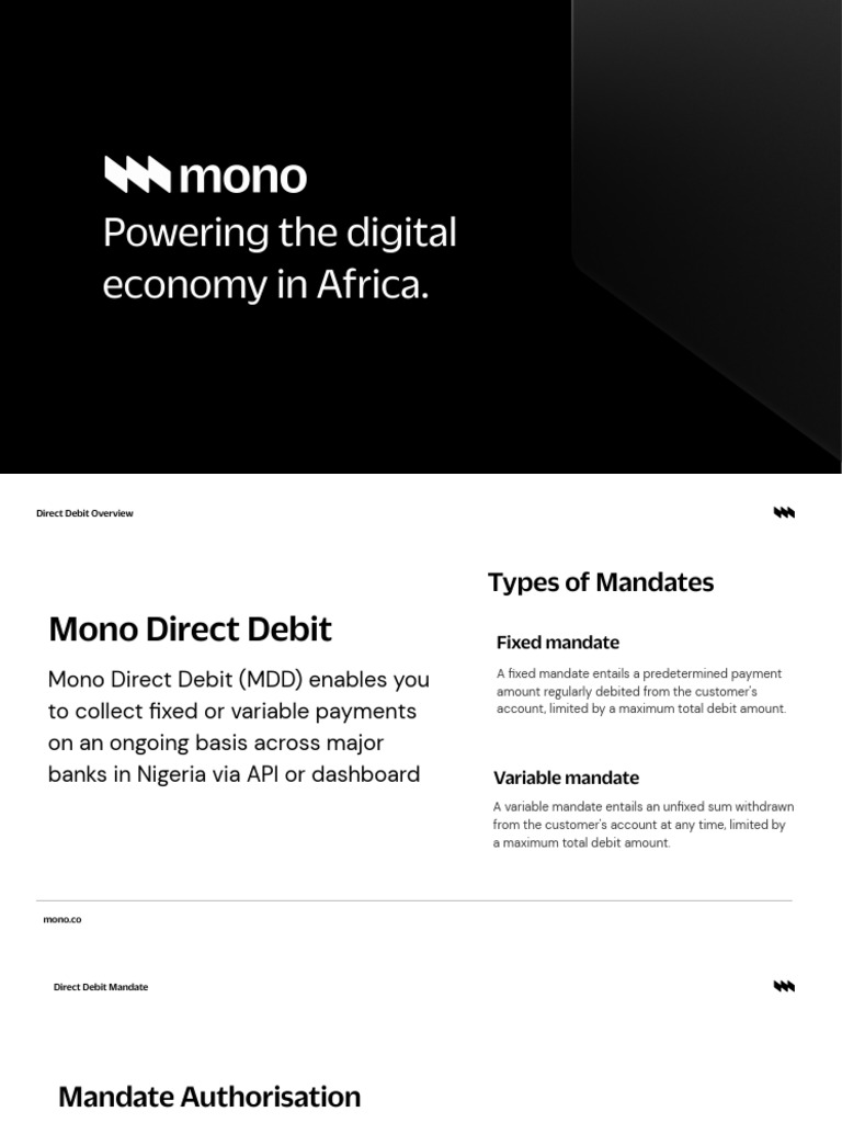 Mono DIrect Debits Deck | PDF