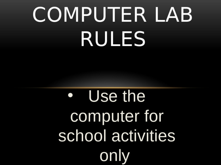 Computer Lab Rules | PDF