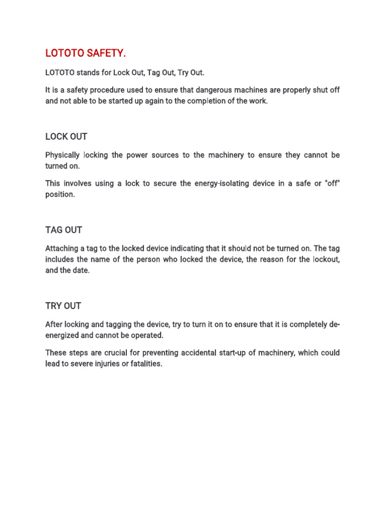 14 Lototo Safety | PDF