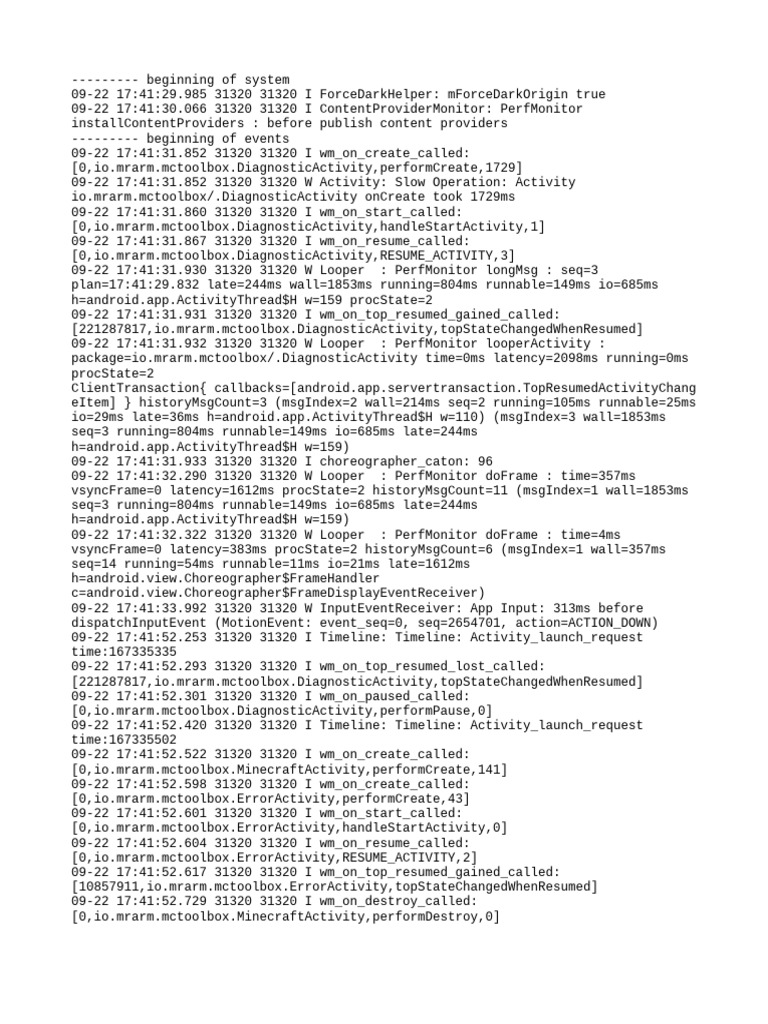 Toolbox Log Snapshot | PDF