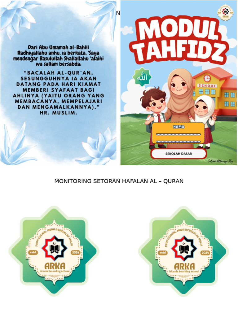 Buku Setoran Hafalan SD Cetak | PDF