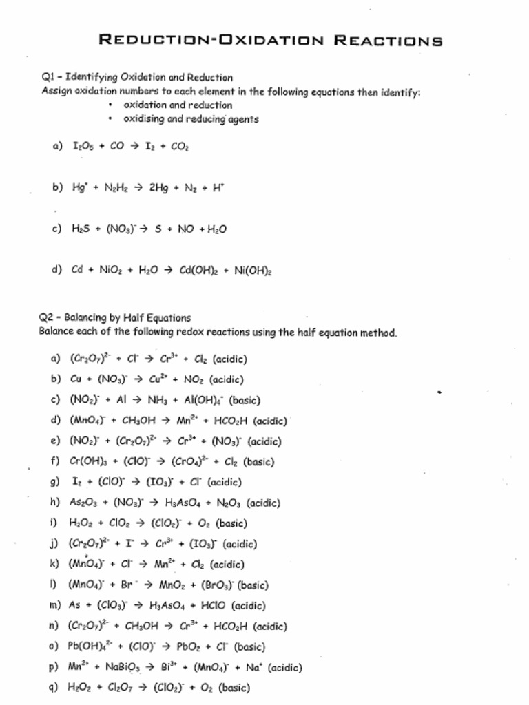 Reduction-Oxidation Reactions | PDF